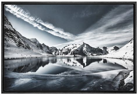 Wall26 قاب بوم چاپ دیواری دیواری هنر دوتایی زمستانی برفی کوهستانی کوهستانی دریاچه طبیعت بیابان