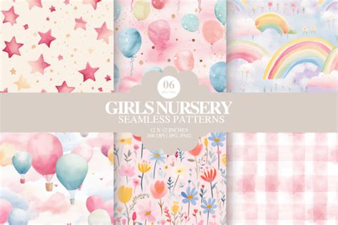 Nursery Girls Seamless Digital Patterns Graphic By Joyful Prints