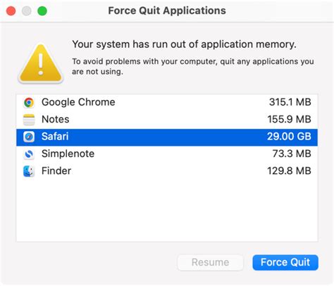solved your system has run out of application memory error