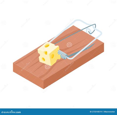 Mouse Trap From 100 Dollar Bill Bundle Render On White Royalty Free Illustration