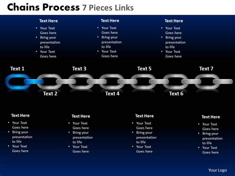 Chains Process 7 Pieces Links Powerpoint Slides And Ppt Templates DB PowerPoint Slide Images