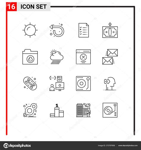 Thematic Vector Outlines Editable Symbols Cloud Folder File Cloud Finance Stock Vector By