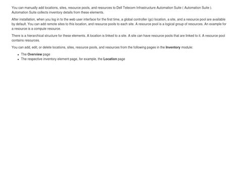 Discovery Overview Dell Telecom Infrastructure Automation Suite 2 0 Infrastructure Management