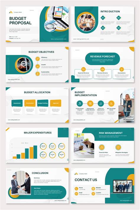 Sleek Green And Blue Minimalist Budget Proposal Template For Professional Presentat… In 2025