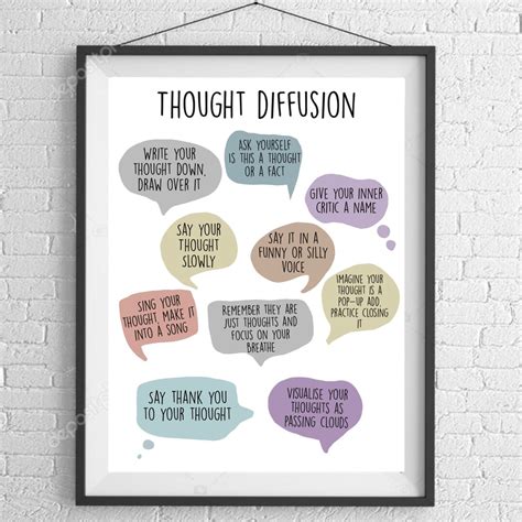 Thought Diffusion Digital Print Unhooking Skills Cbt Acceptance And