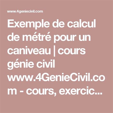 Exemple de calcul de métré pour un caniveau Modern architecture building Architecture