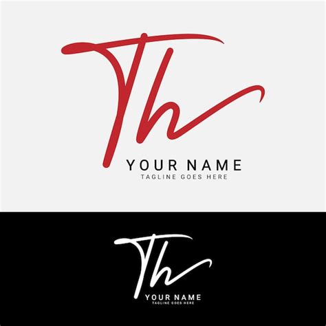 Premium Vector Th Initial Letter Logo Alphabet Th Handwritten
