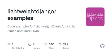 Github Lightweightdjango Examples Code Examples For Lightweight Django By Julia Elman And