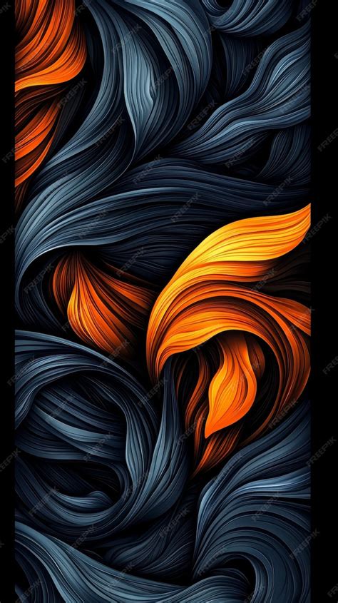 Abstract Swirling Pattern In Blue And Orange Premium Ai Generated Image