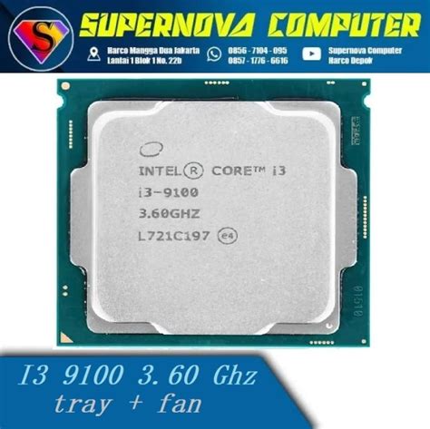 Jual Intel Core I3 9100 Socket 1151 Tray Fan Jakarta Pusat Supernova Computer Harco