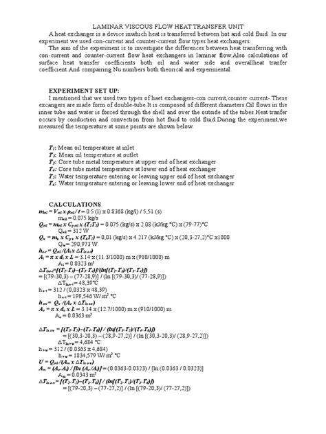 Laminar Viscous Flow Heat Transfer Unit Pdf