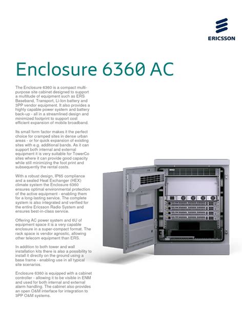 Ericsson Enclosure 6360 Ac Overview Pdf Alternating Current