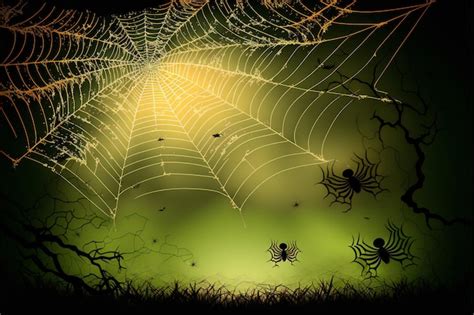 Premium Photo Halloween Spider Web Banner Creative Digital