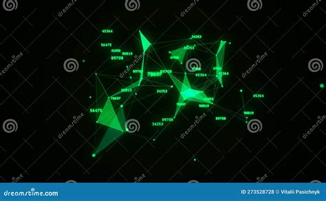 Futuristic Network Connection Structure On Green Background Concept Of Hi Tech And Future