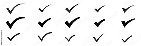 Check Mark Icons Set Check Marks Symbol Simple Check Mark Checklist