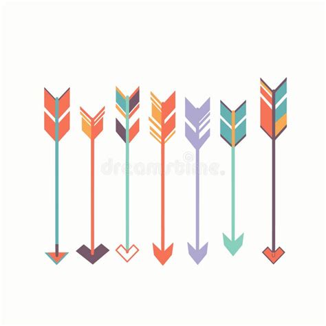 Collection Colorful Stylized Arrows Geometric Shapes Modern Flat Design Vectors Varied Arrow