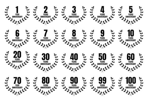 황금 숫자 템플릿이 있는 기념일 로고 무료 벡터