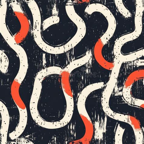 Watercolor Linear And Dots Pattern Hand Drawing Stock Illustration