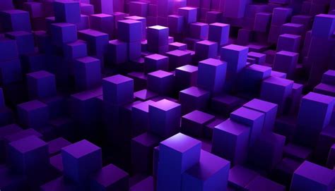 Premium Ai Image Purple Abstract Cube 3d Background