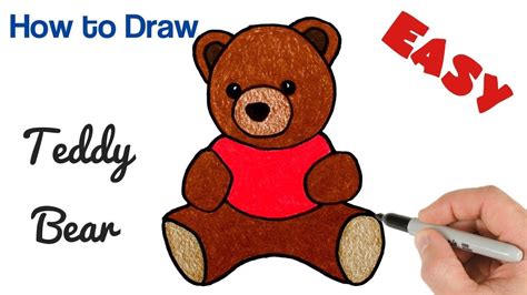 Teddy Bear Drawing With Colour