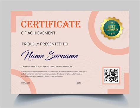 Premium Vector Vector Certificate Template Design