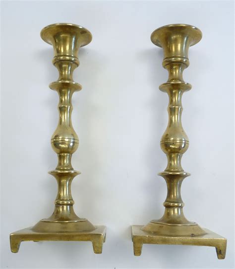 Antique Pair Solid Brass Candlesticks Circa 1900 Candlesticks Brass Candlestick Decor Ideas