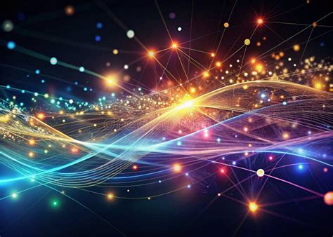 dynamic abstract data flow visualization a low light vibrant