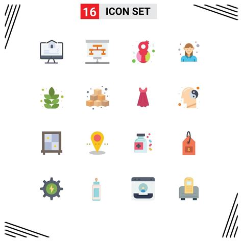 Editable Vector Line Pack Of 16 Simple Flat Colors Of Lotus Woman Eight March Female Avatar