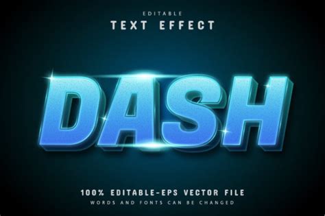 Dash Text Effect With Blue Gradient Graphic By Aglonemadesign
