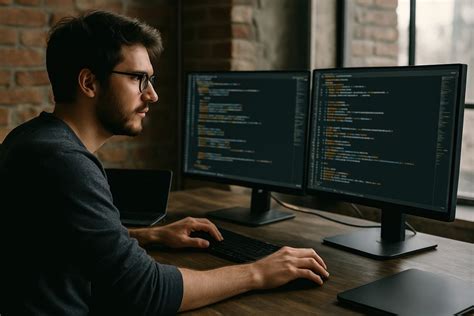 Focused Programmer Coding Efficiently Free Photo Rawpixel