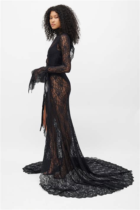 Ottolinger Black Lace Sheer Gown Vsp Consignment