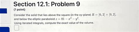 solved section 12 1 problem 9 1 ﻿point consider the solid