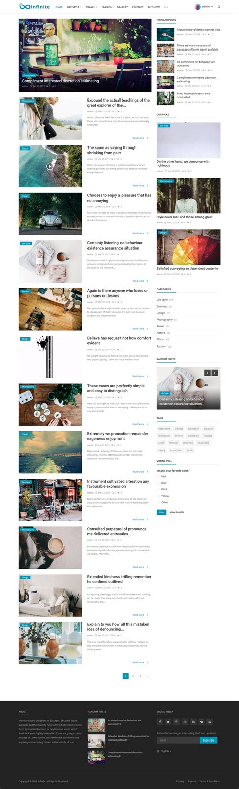 Infinite Blog And Magazine Script By Codingest Codecanyon