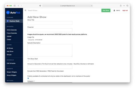 3 Create Edit A Show Autopod Documentation