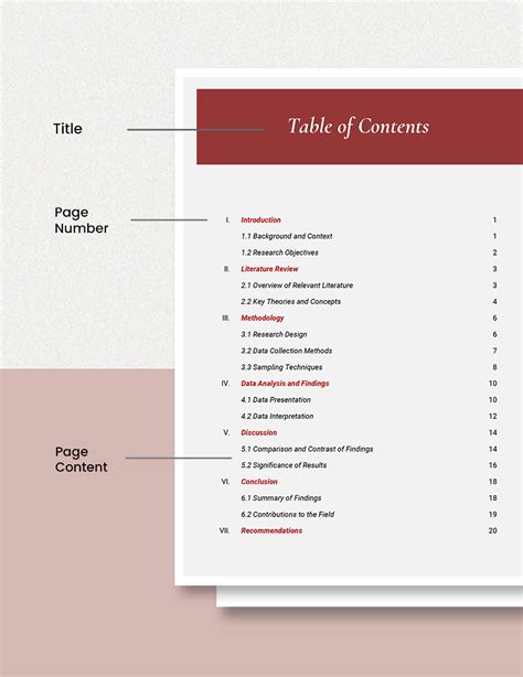 Table Of Contents In MLA Format Template Google Docs Word Template Net