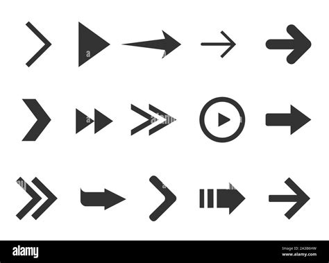 Black Web Arrows Collection Isolated On White Background Collection