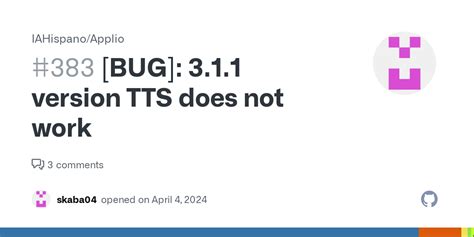 Bug 311 Version Tts Does Not Work · Issue 383 · Iahispanoapplio · Github