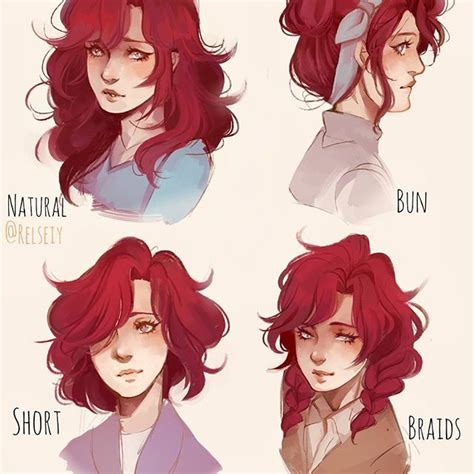 Four Different Types Of Red Hair With The Words Short Short And Long On Them