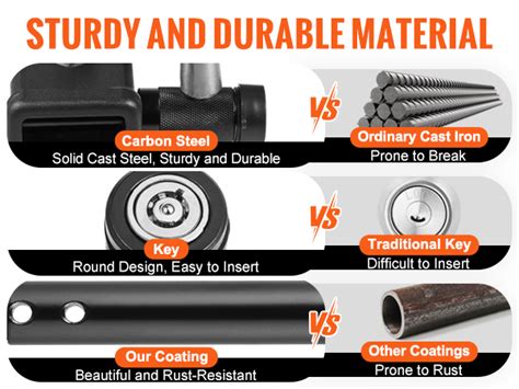 Vevor Trailer Hitch Lock 58 Inch Diameter Locking Receiver Pin With 2 Keys And 4 O Rings