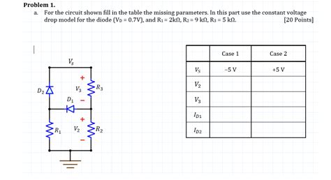 Solved Problem 1 A For The Circuit Shown Fill In The Table Chegg Com