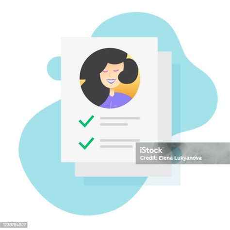 개인 아이덴티티 페이퍼 양식 체크리스트 문서 또는 고객 프로필 정보 아이콘 평면 만화 벡터 일러스트레이션 고용 또는 요구 사항 아이콘 인적 자원 아이디어 디자인 개념에 대한