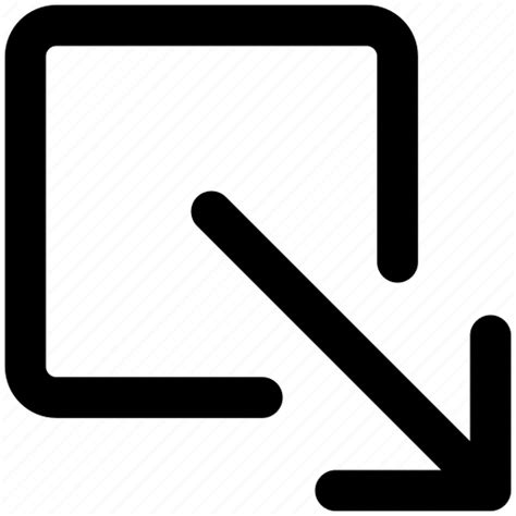 box arrow down right out direction navigation icon download on iconfinder