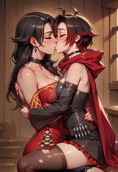 Rule 34 2girls Ai Generated Black Hair Cinder Fall Female Lesbian Red Hair Ruby Rose Rwby