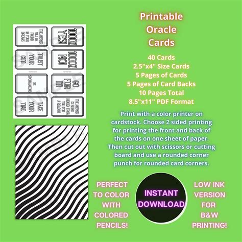 Oracle Deck Printable Tarot Deck Printable Manifestation Journal