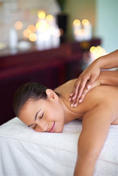 Woman Holiday Or Hands In Back Massage For Healing Service Body