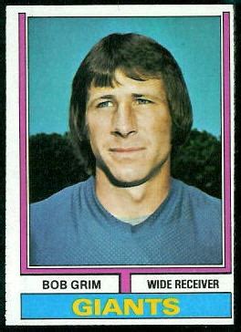 1974 Topps Football Card 368 Bob Grim