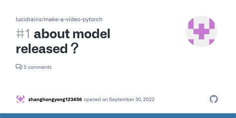 About Model Released Issue 1 Lucidrains Make A Video Pytorch GitHub