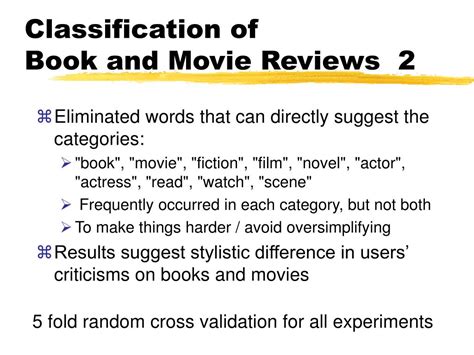 Ppt Criticism Mining Text Mining Experiments On Book Movie And