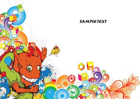 재미 있은 괴물 배경 벡터 Ai Eps Uidownload