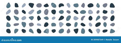 Cute Pebble Vector Set Cobblestone Different Rounded Shapes Collection Stock Vector